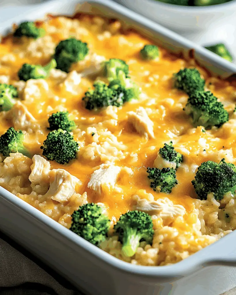 Cheesy Chicken Broccoli Rice Casserole