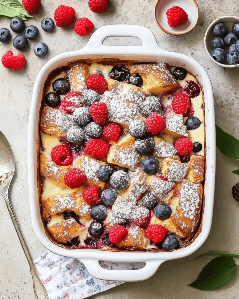 Mixed Berries & Cream French Toast Bake