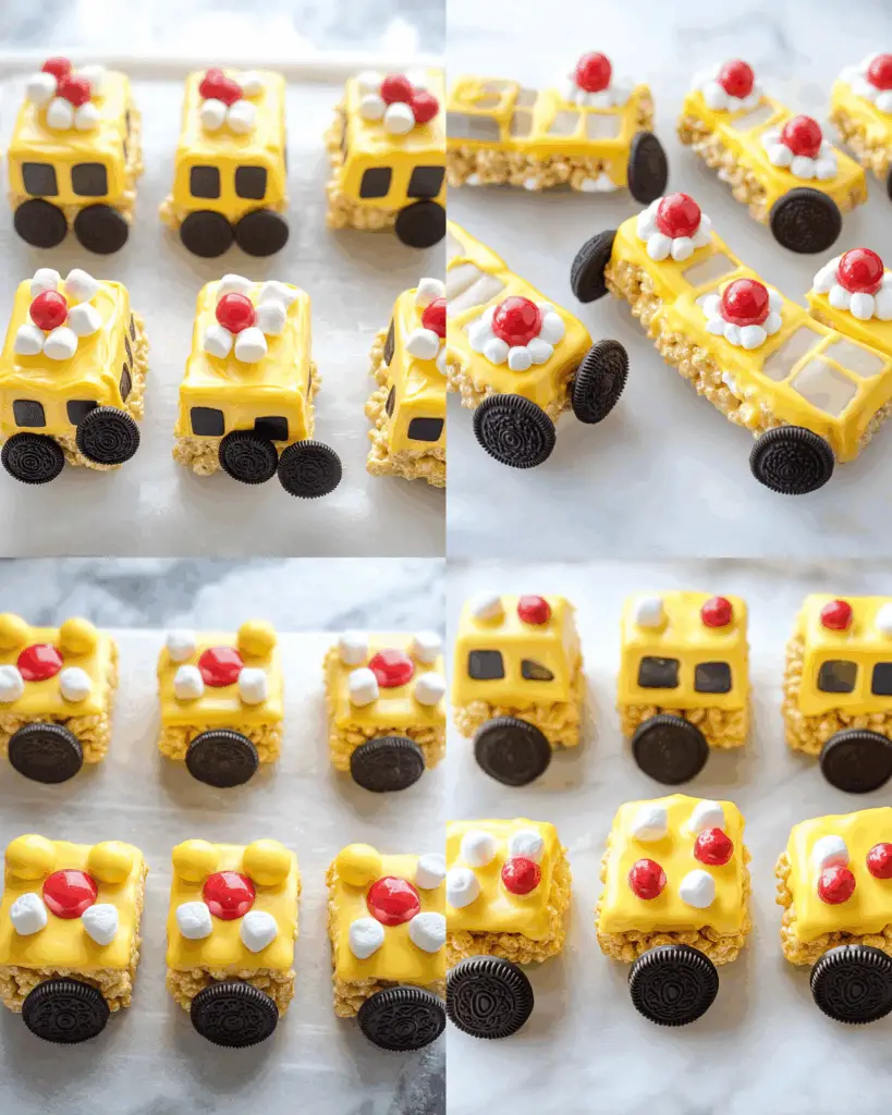 Rice Krispie Treat School Buses