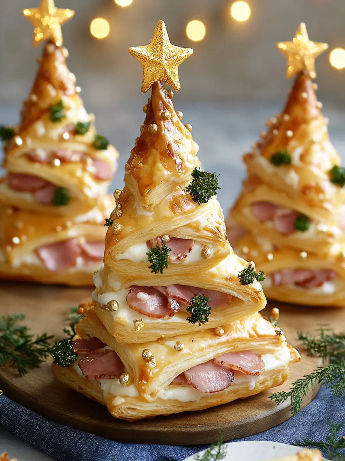 Delicious Ham & Cheese Puff Pastry Christmas Trees to Wow Guests