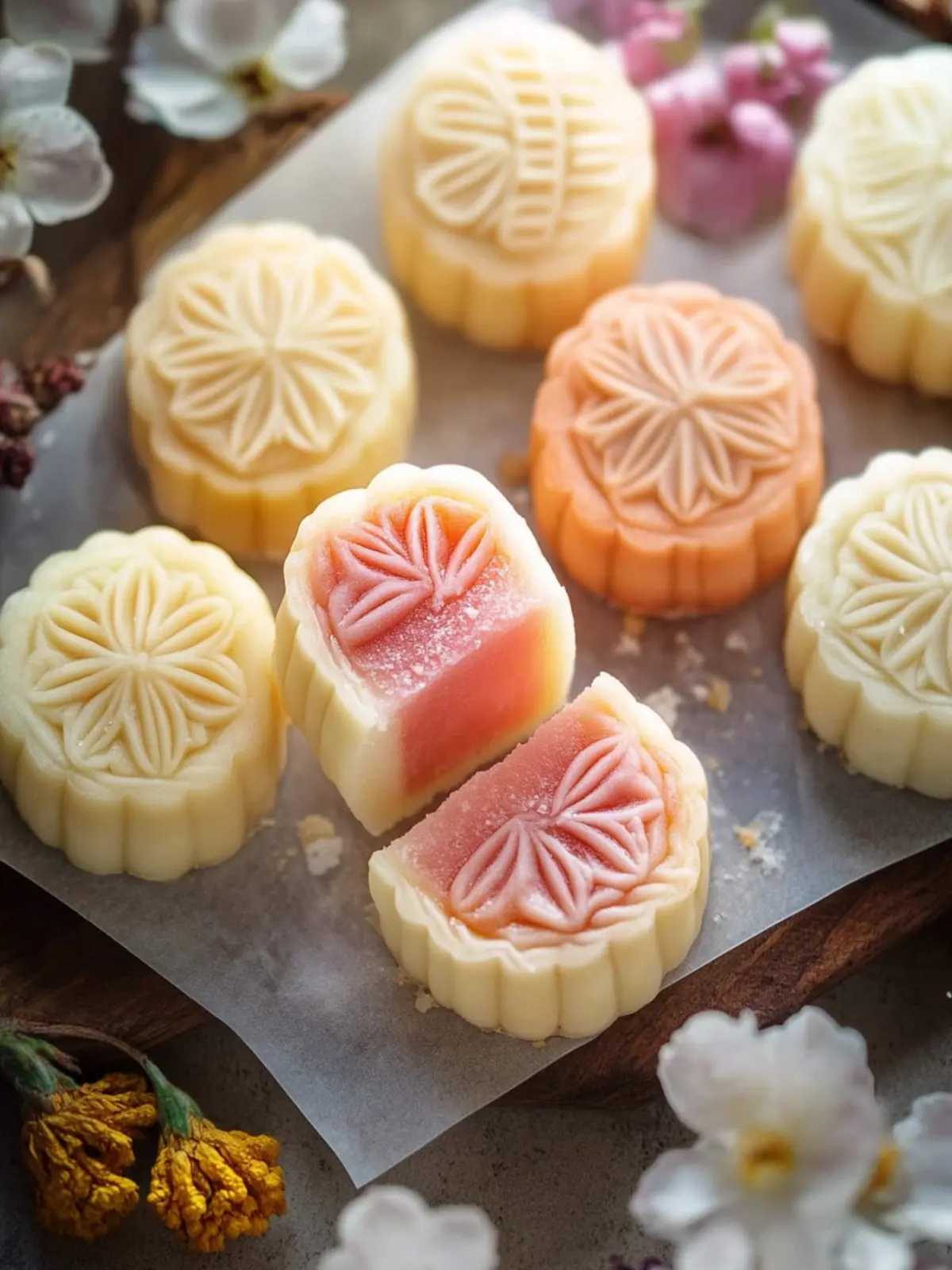Irresistible Snow Skin Mooncakes with Easy Vanilla Custard Filling
