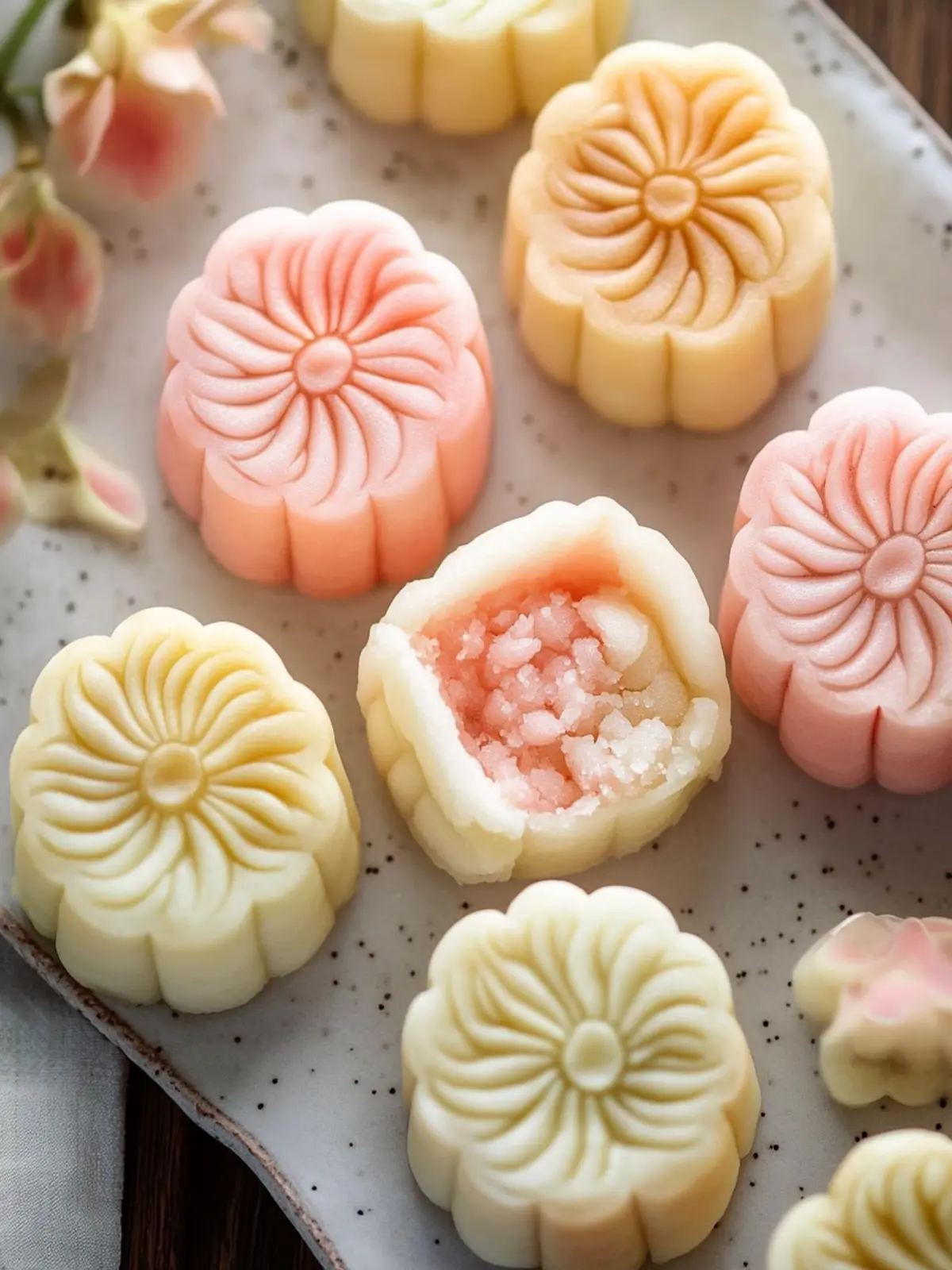 Irresistible Snow Skin Mooncakes with Easy Vanilla Custard Filling
